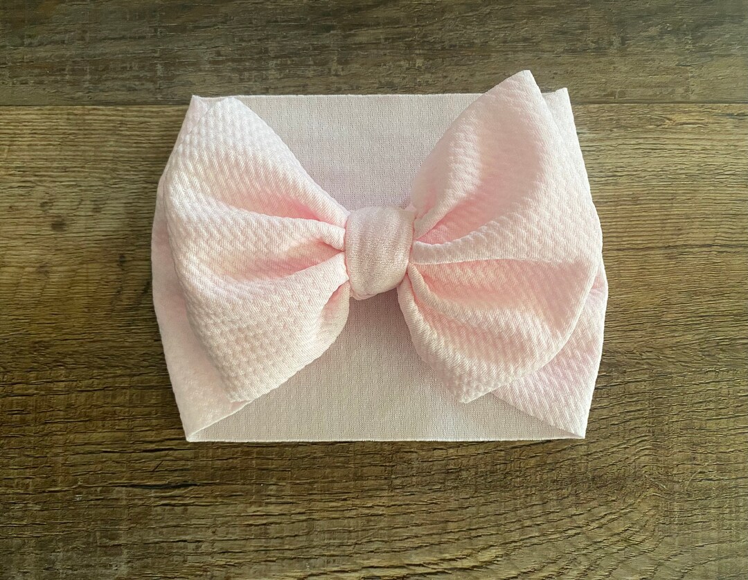 Light Pink Head Wrap, Oversized Bows, Headband for Babies, Big Bow ...