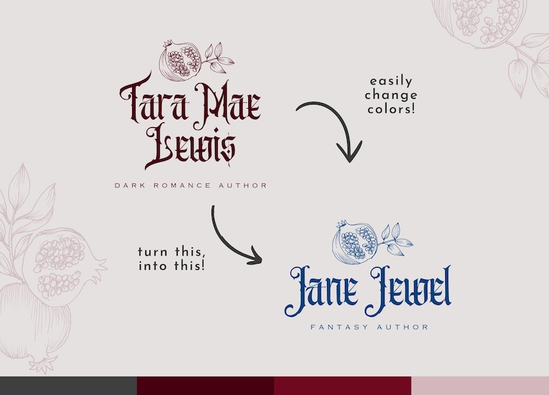Dark Romance Author Logo Design | Canva DIY Template | Customizable ...