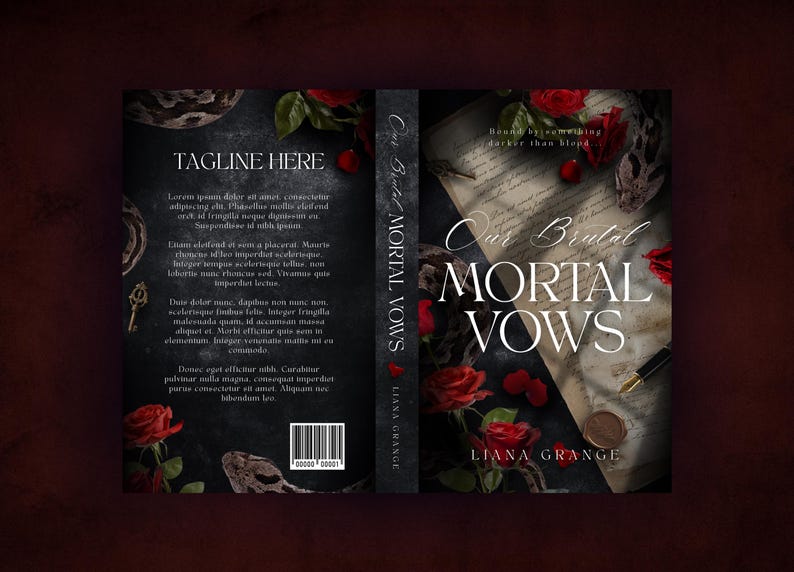 Immortal Dark Romance Book Cover Template | Canva Template | Roses ...