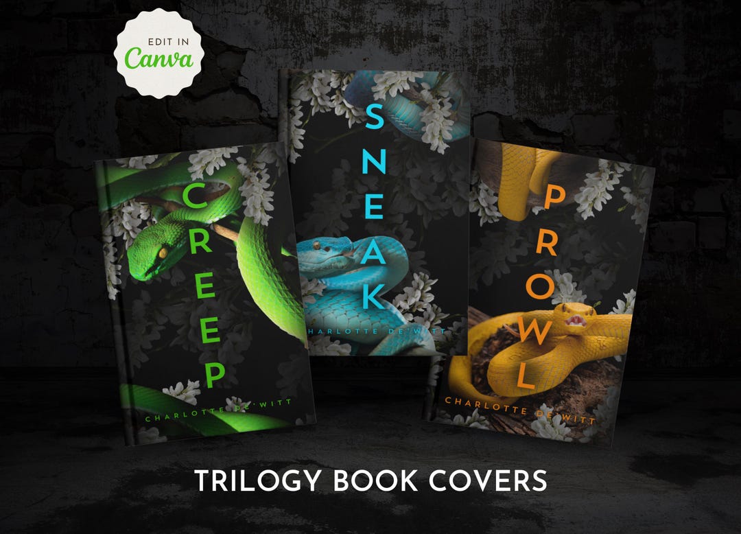 Premade Snake Dark Romance Trilogy Book Cover Templates | Canva ...