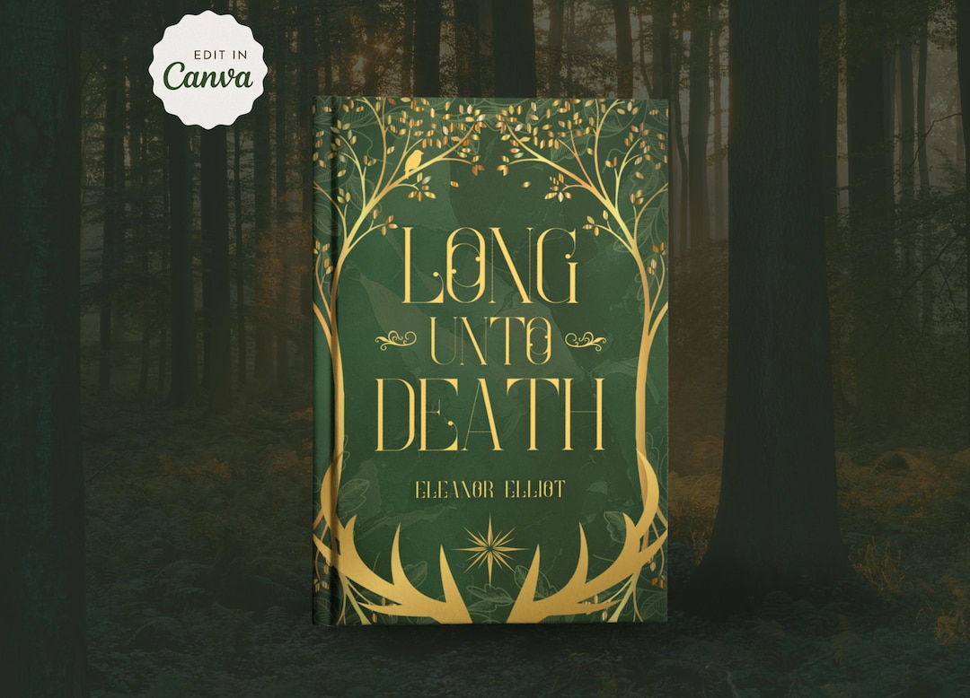 Fantasy Gold Forest Book Cover Template | Canva Template | Green Gilded ...