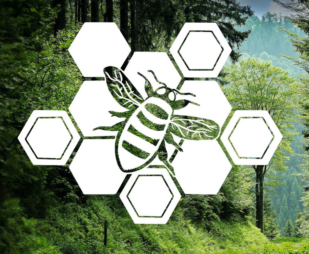 Honeycomb Bumblebee Vinyl Decal - Vinyl Sticker, Car Window Decal, Yeti ...