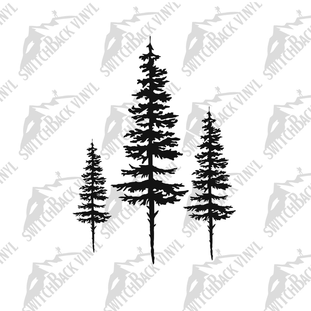 Triple Fir Trees SVG, Nature Design, Fir Tree Graphic, Instant Digital ...