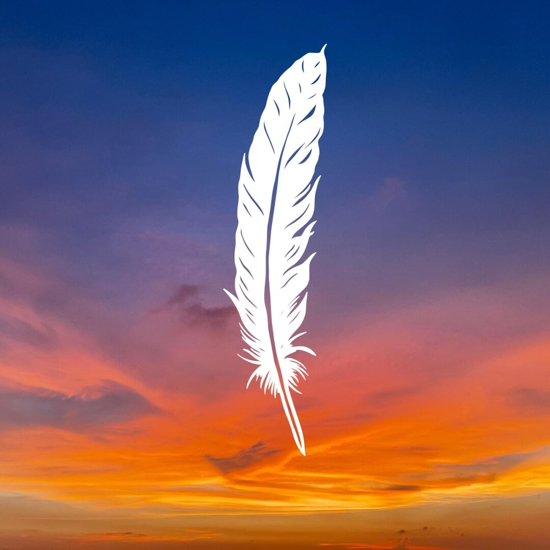 Feather Vinyl Sticker - Vinyl Decal, Car Window Decal, Tumbler Decal ...