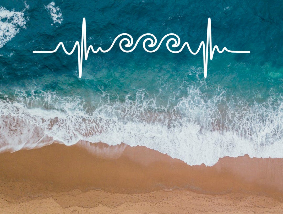 Wave Pulse Vinyl Sticker - Vinyl Decal, Car Window Decal, Ocean, Beach ...
