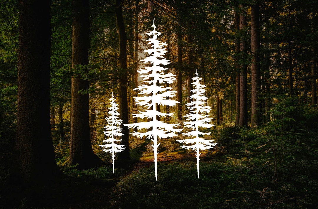 Fir Trees Vinyl Decal - Vinyl Sticker, Car Window Decal, Yeti Cup Decal ...