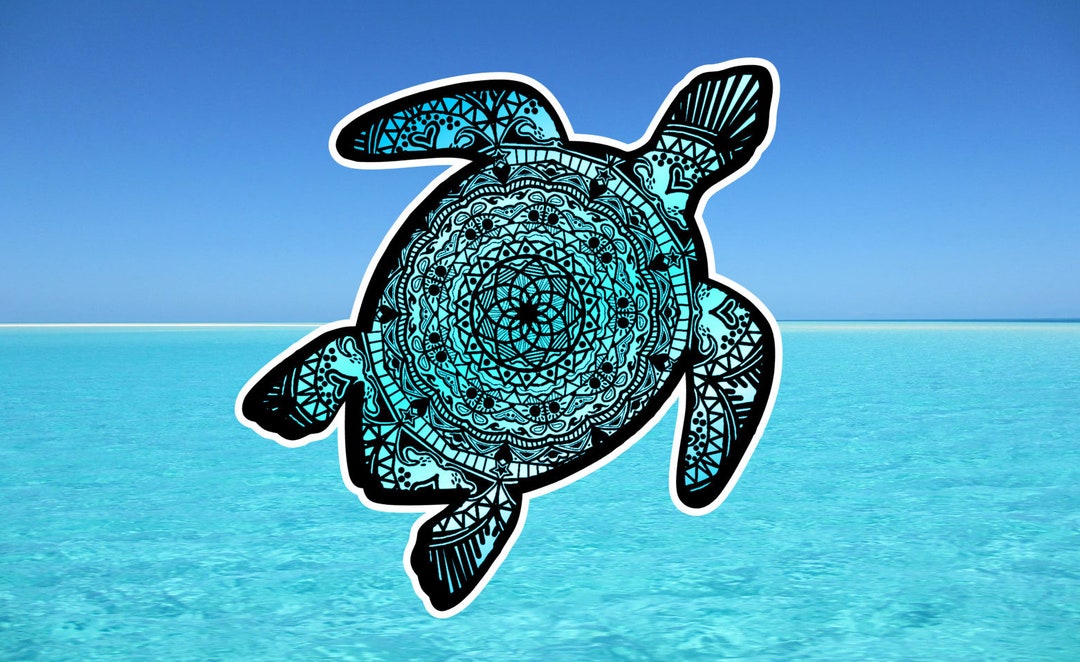 Sea Turtle Mandala Vinyl Decal -vinyl Sticker, Car Window Decal, Yeti ...