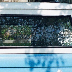 Happiness Comes in Waves Vinyl Sticker - Vinyl Decal, Car Window Decal ...