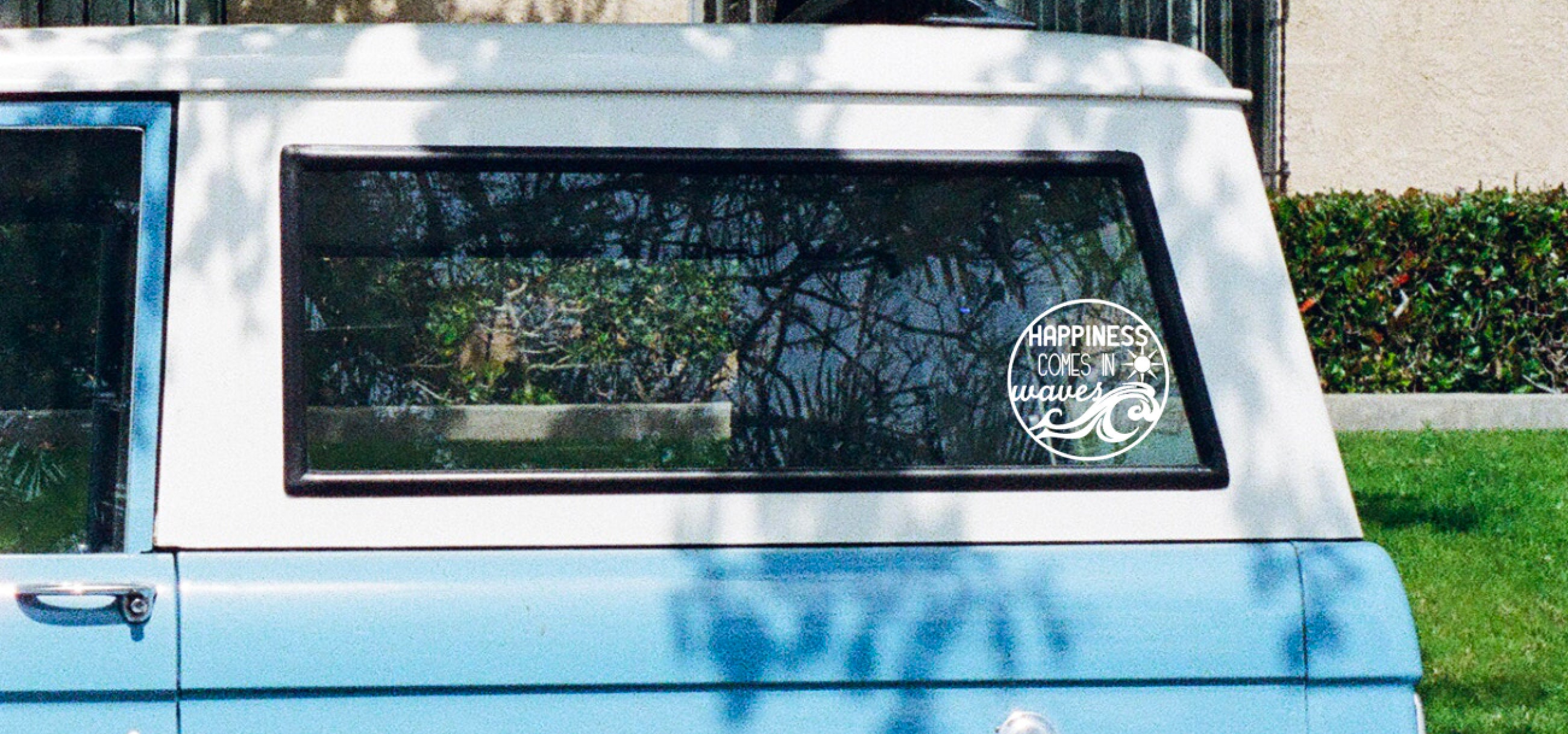 Happiness Comes in Waves Vinyl Sticker Vinyl Decal Car | Etsy