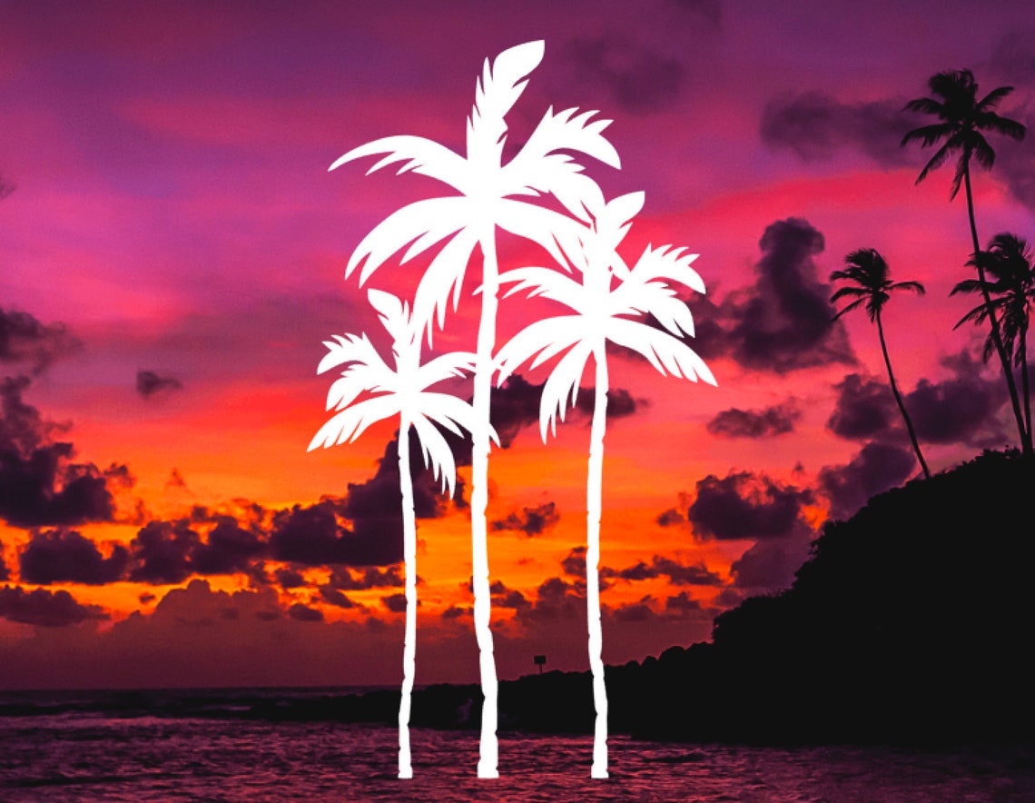 Palm Trees Vinyl Decal Vinyl Sticker Car Window Decal Yeti - Etsy