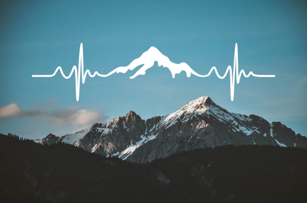 Mountain Heartbeat Vinyl Decal – Hiking, Outdoors, Tumbler Sticker - Etsy