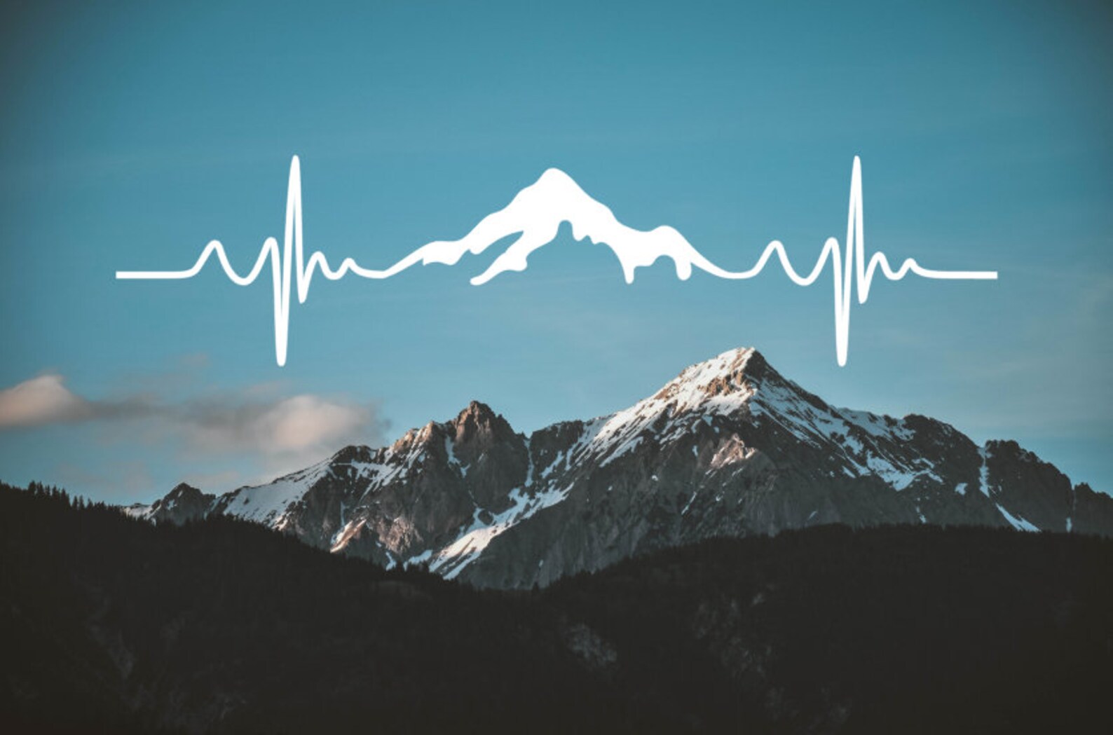 Mountain Pulse Vinyl Decal Vinyl Sticker Car Window Decal | Etsy