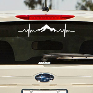Mountain Pulse Vinyl Decal - Vinyl Sticker, Car Window Decal, Hiking ...