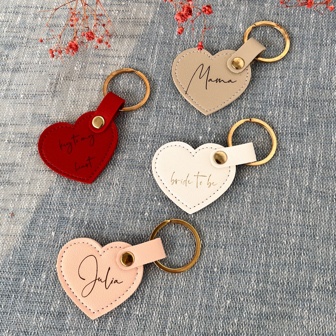 Heart-shaped Keychain, Personalized - Etsy