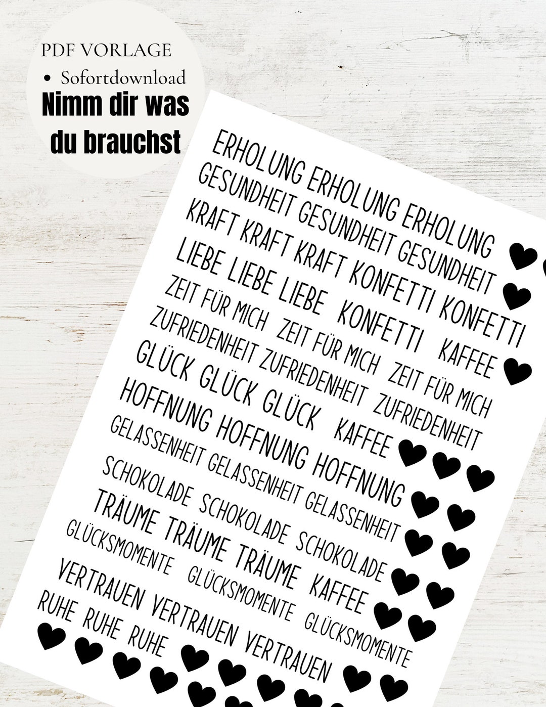 Nimm Dir Was Du Brauchst Vorlage Pdf