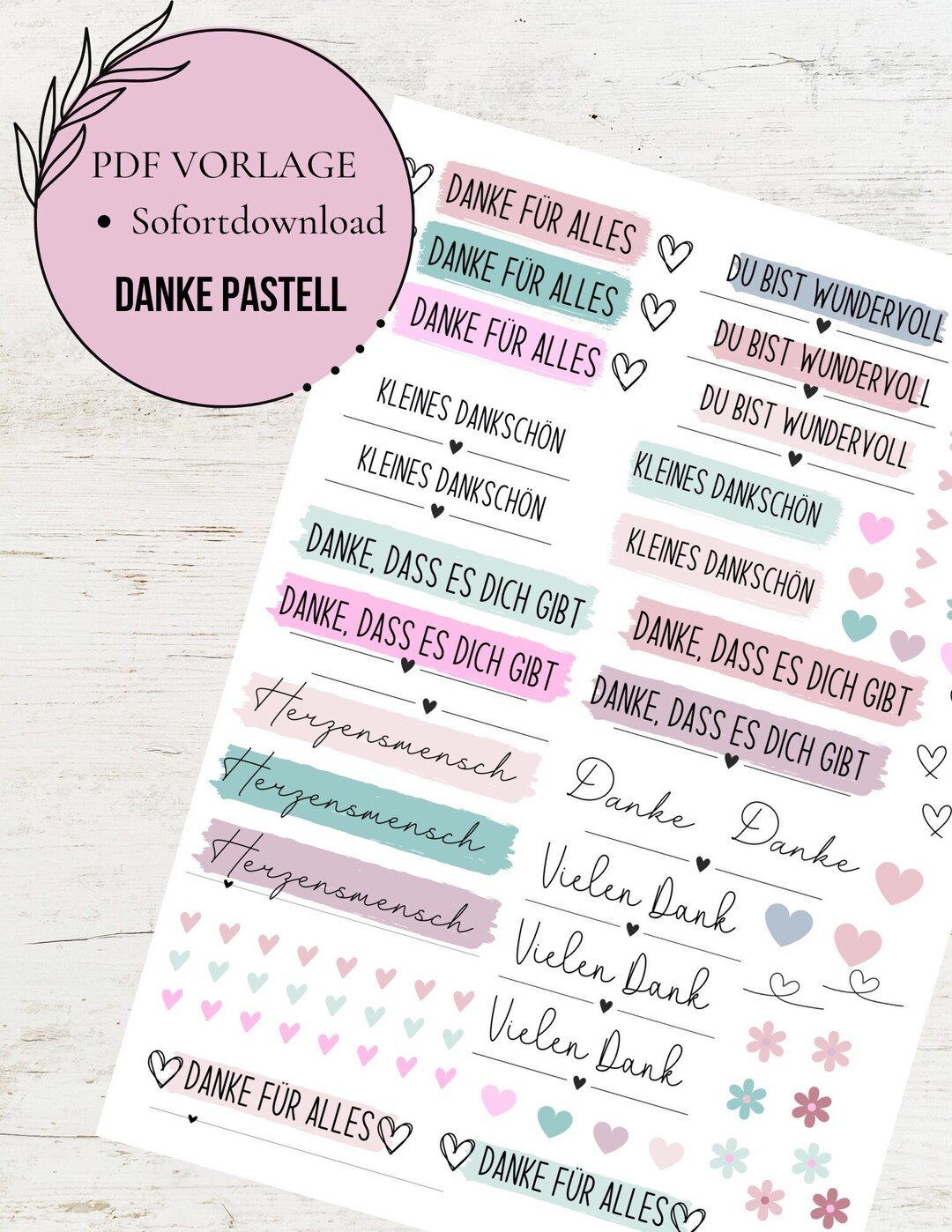 Danke PDF Vorlage Kerzentattoo Kerzensticker Kerzen Wasserschiebefolie Download Stabkerze ...