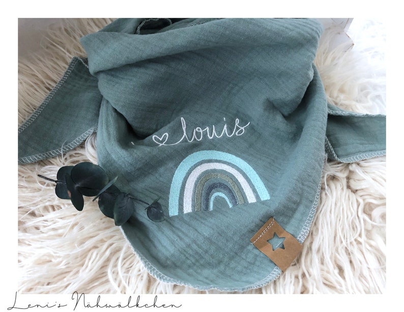 Musselin Tuch für Kinder Halstuch mit Regenbogen - Etsy.de