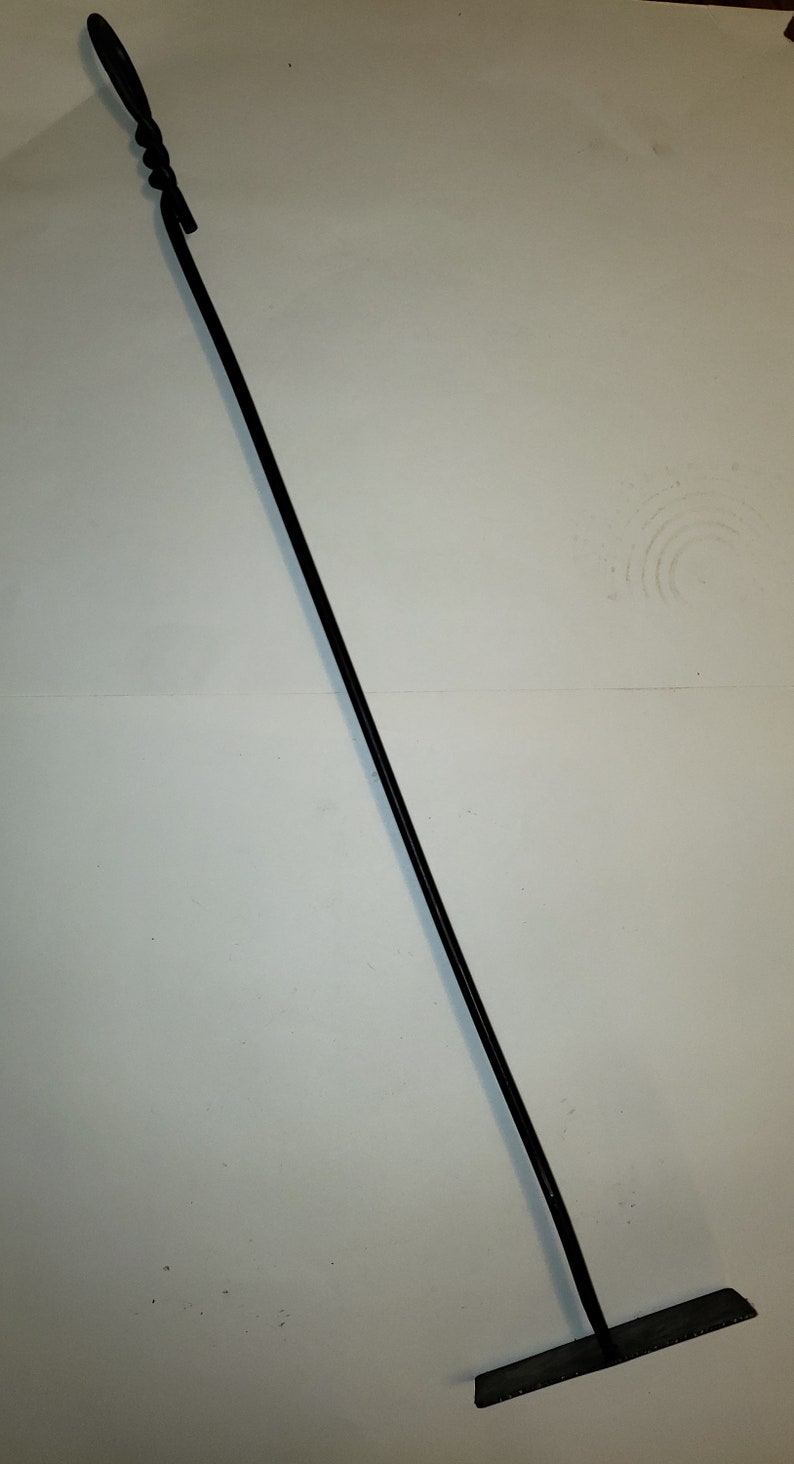 Blacksmith made ash rakewith twisted handle | Etsy