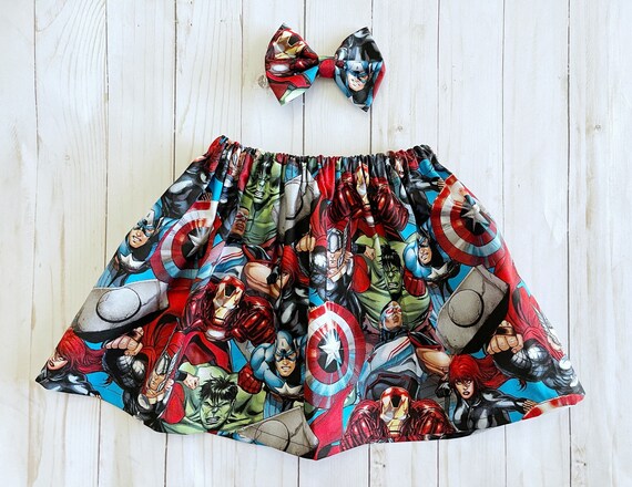 Marvel Skirt and Bow superhero skirt iron man skirt hulk | Etsy