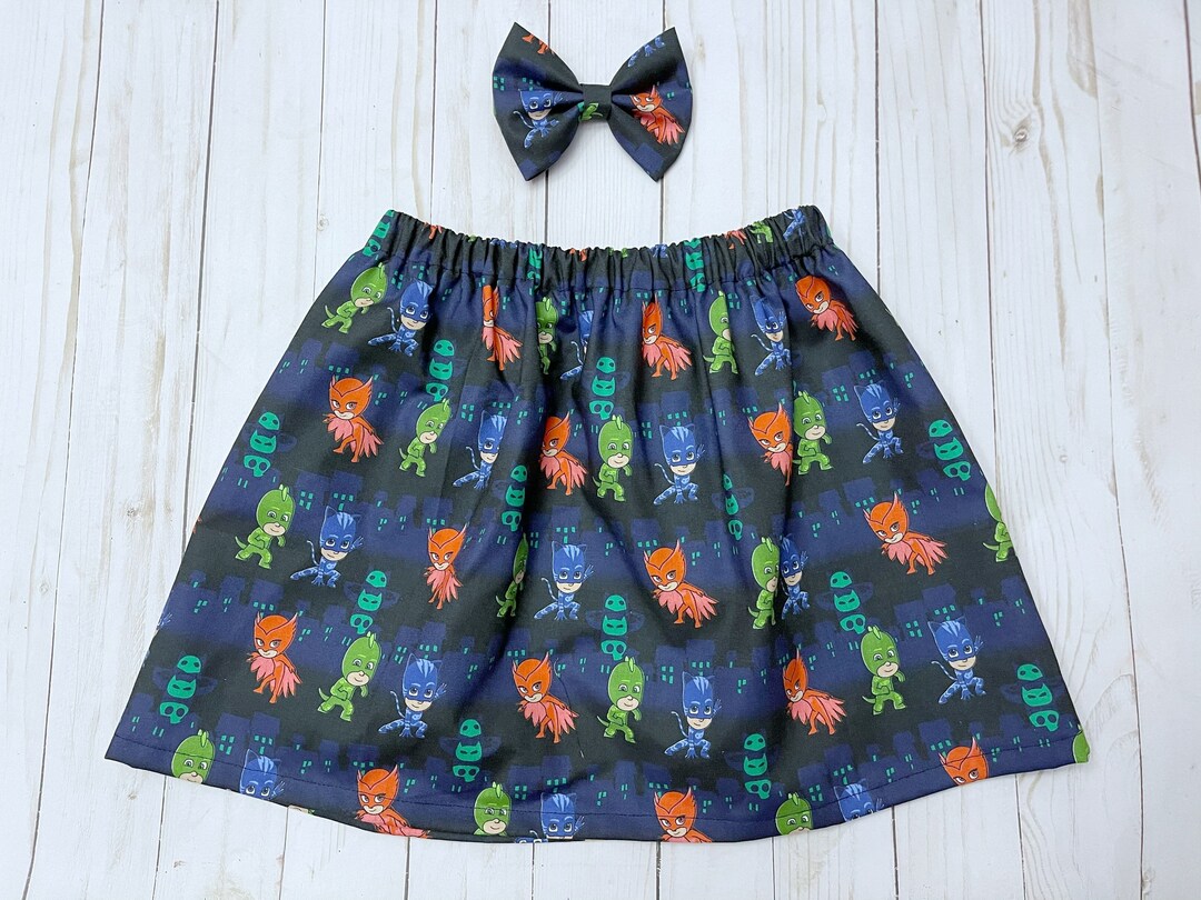 PJ Masks Skirt and Bow, Pj Masks Birthday Outfit, Girls Pj Mask Outfit ...