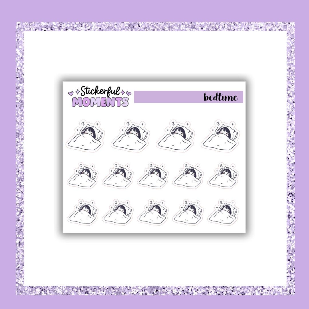 Bedtime/character Doodles/planner Stickers/bed Stickers - Etsy