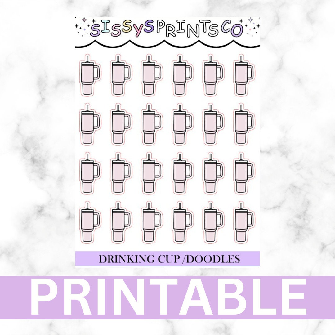 Drinking Cup / Printable Doodles/printable Cups - Etsy