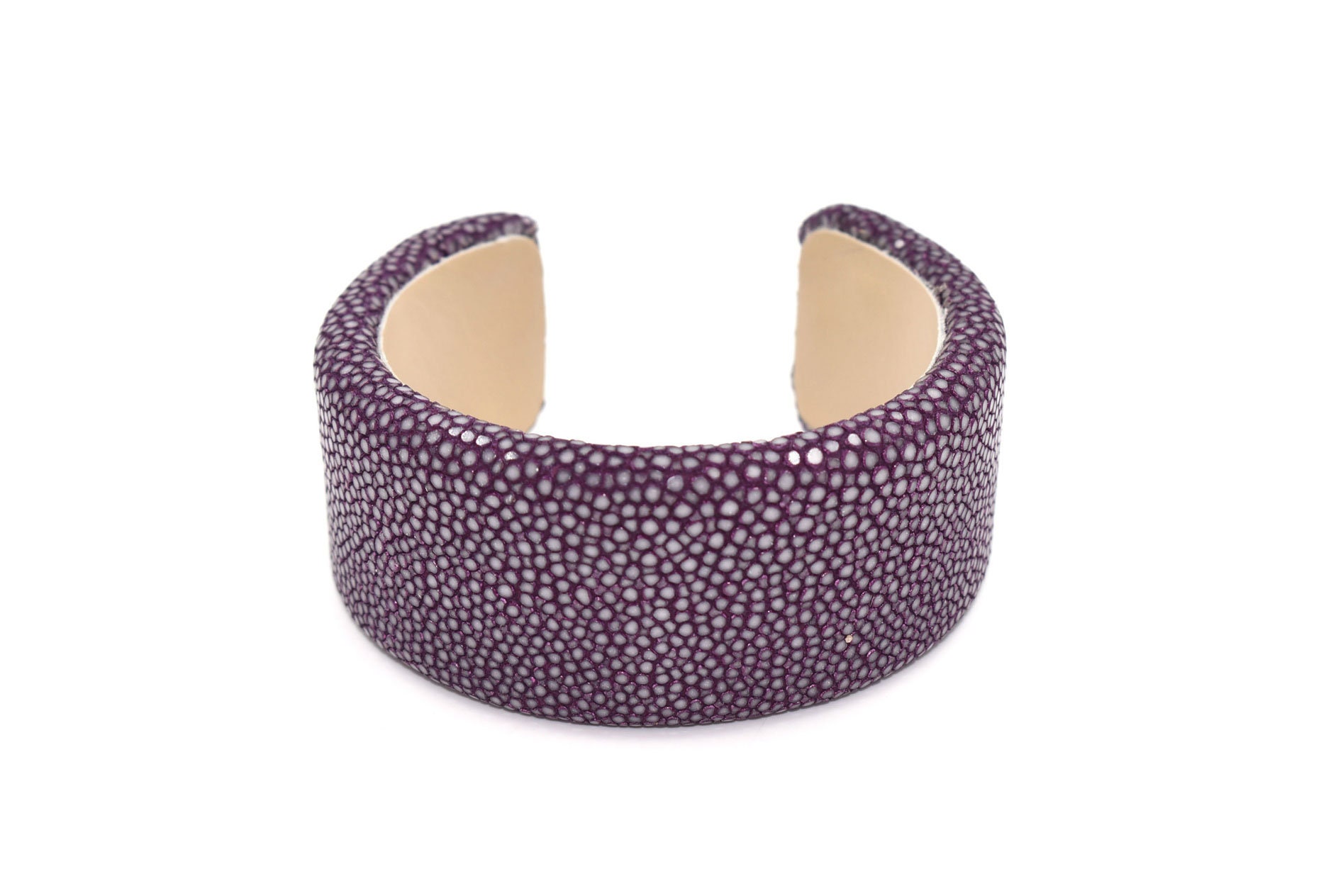 Stingray Leather Bangle in Purple Statement Bracelet Real - Etsy
