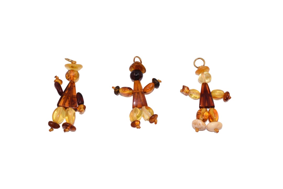 Natural Amber Pendant as Worry Doll With Anchor Chain - Etsy Australia