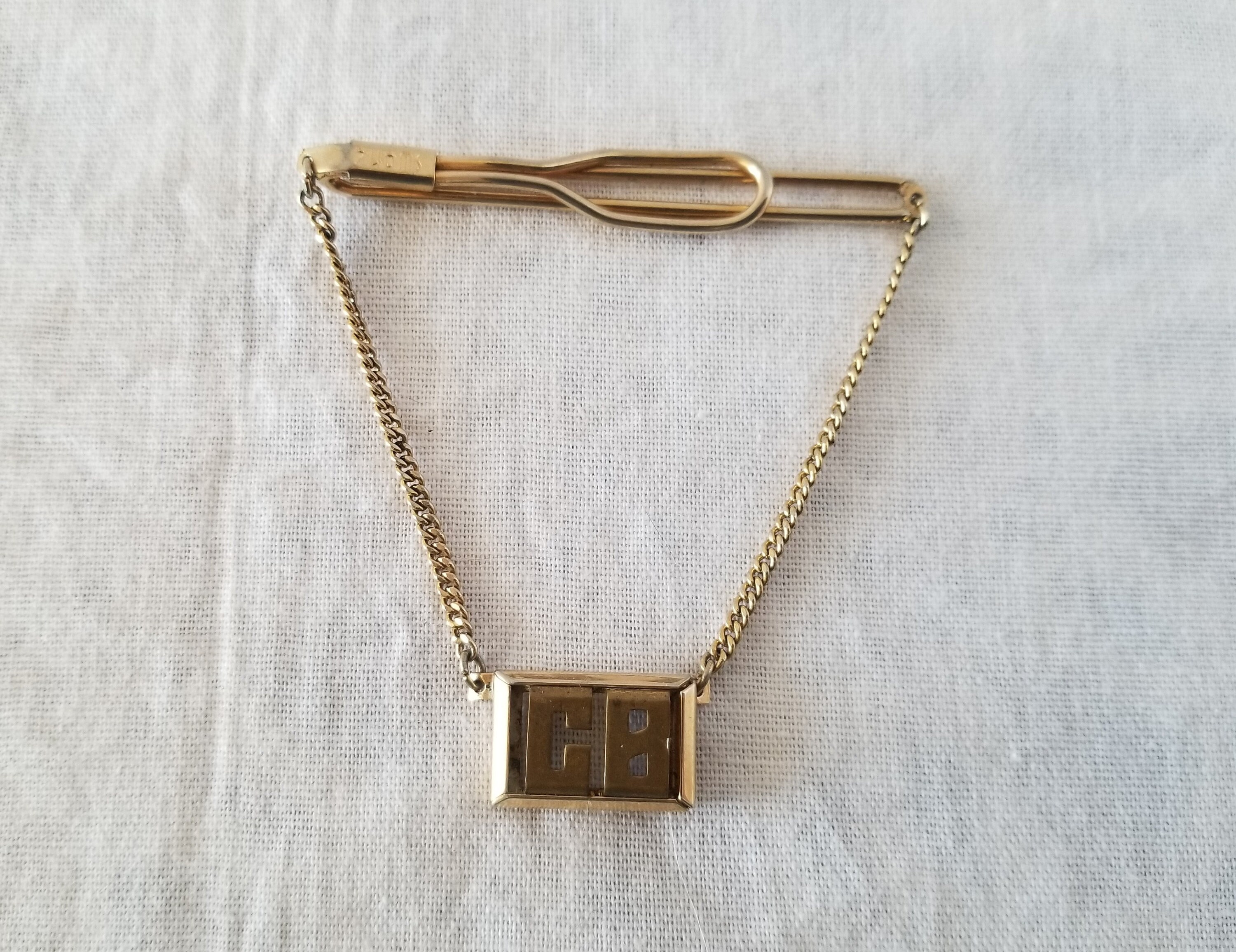 Vintage Swank Tie Chain Monogram CB Initials | Etsy
