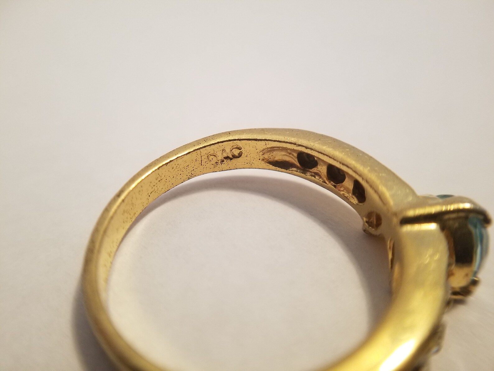 DAC Brand Gold Tone Ring with Cubic Zirconia and Ice Blue | Etsy