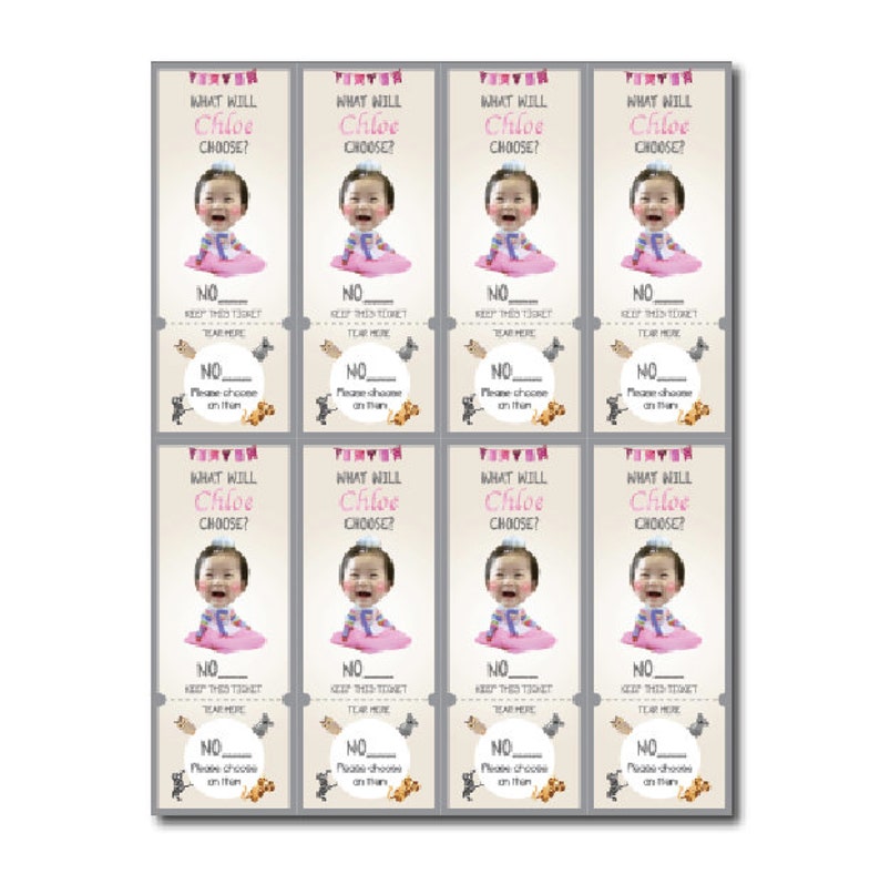 Doljabi Raffle Ticket-korean Dohl Custom Printable Vietnamese | Etsy