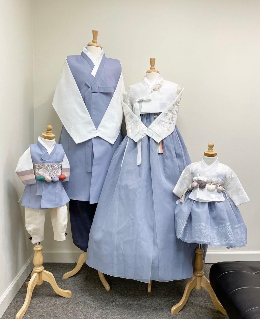 Family Hanbok Rental _ White & Light Blue [listing Sample] - Etsy