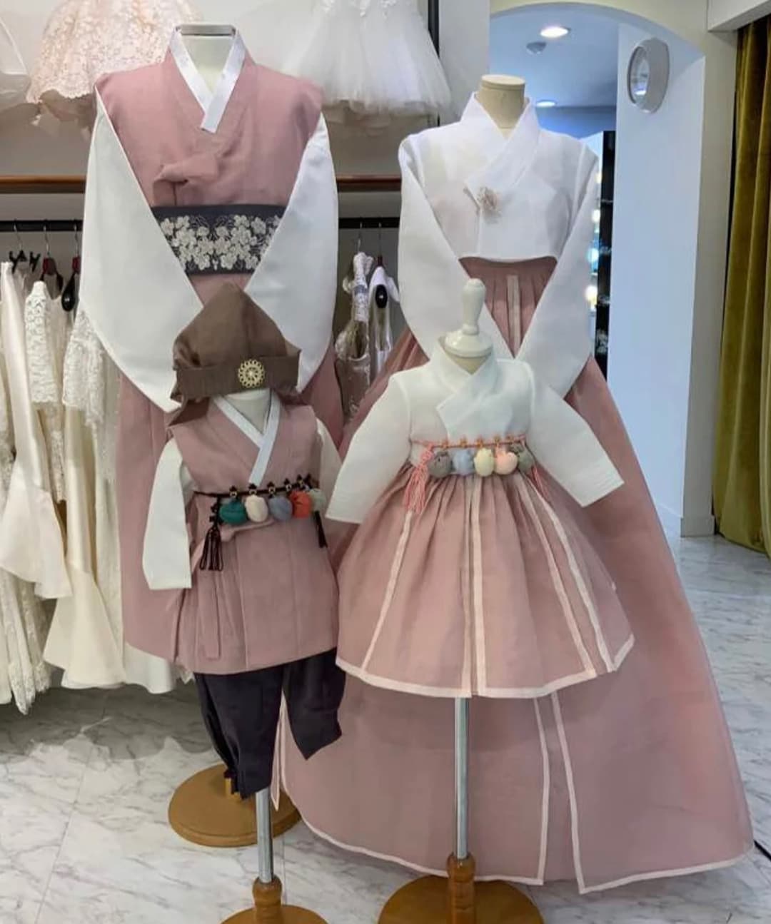 Family Hanbok Rental _ White & Pink - Etsy