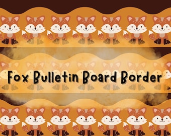 Fall Fox Bulletin Board Border 6 Printable Designs - Etsy