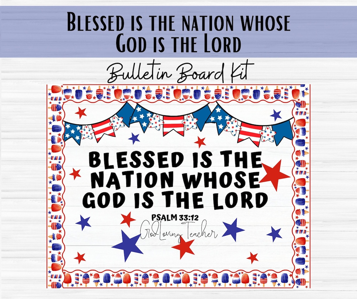 Independence Day July 4th Christian Bulletin Board Set Christian ...