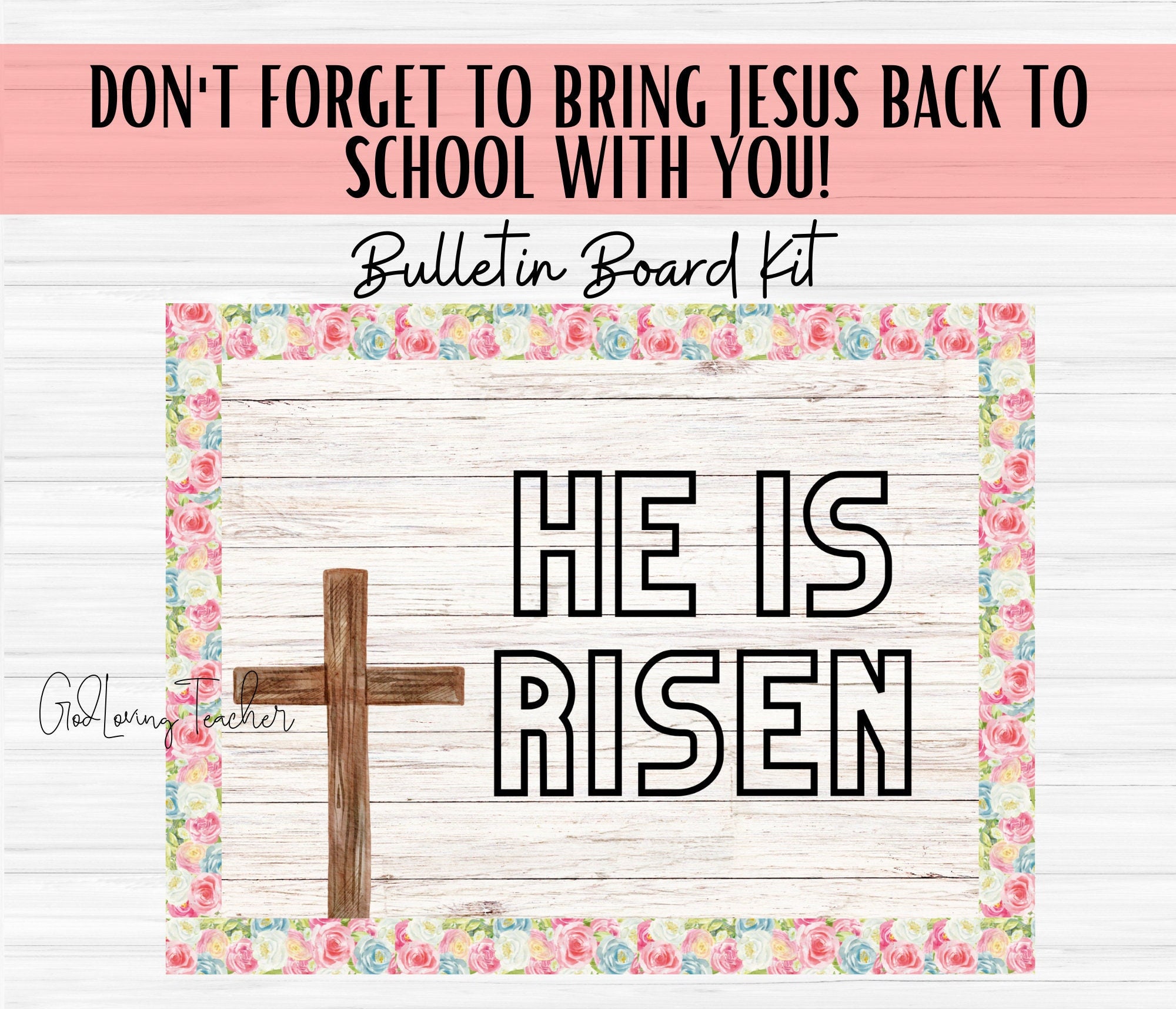 He is Risen Christian Bulletin Board Set Christian - Etsy