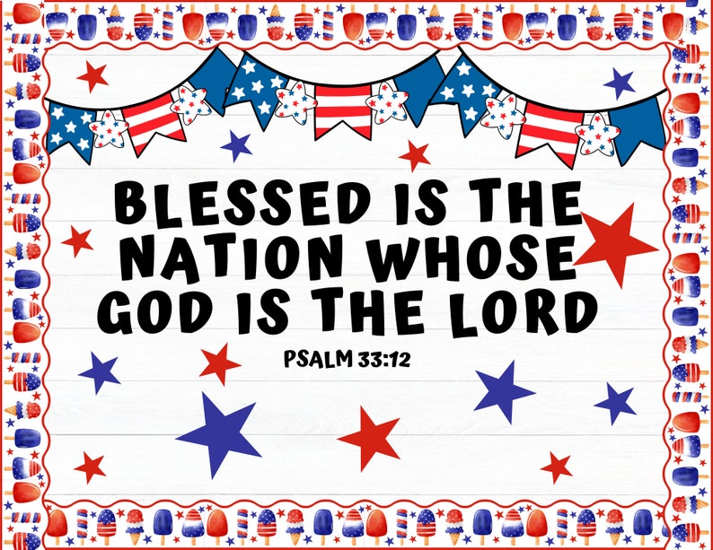 Independence Day July 4th Christian Bulletin Board Set Christian ...