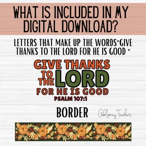 Give Thanks to the Lord - Christian Bulletin Board Set - Christian ...