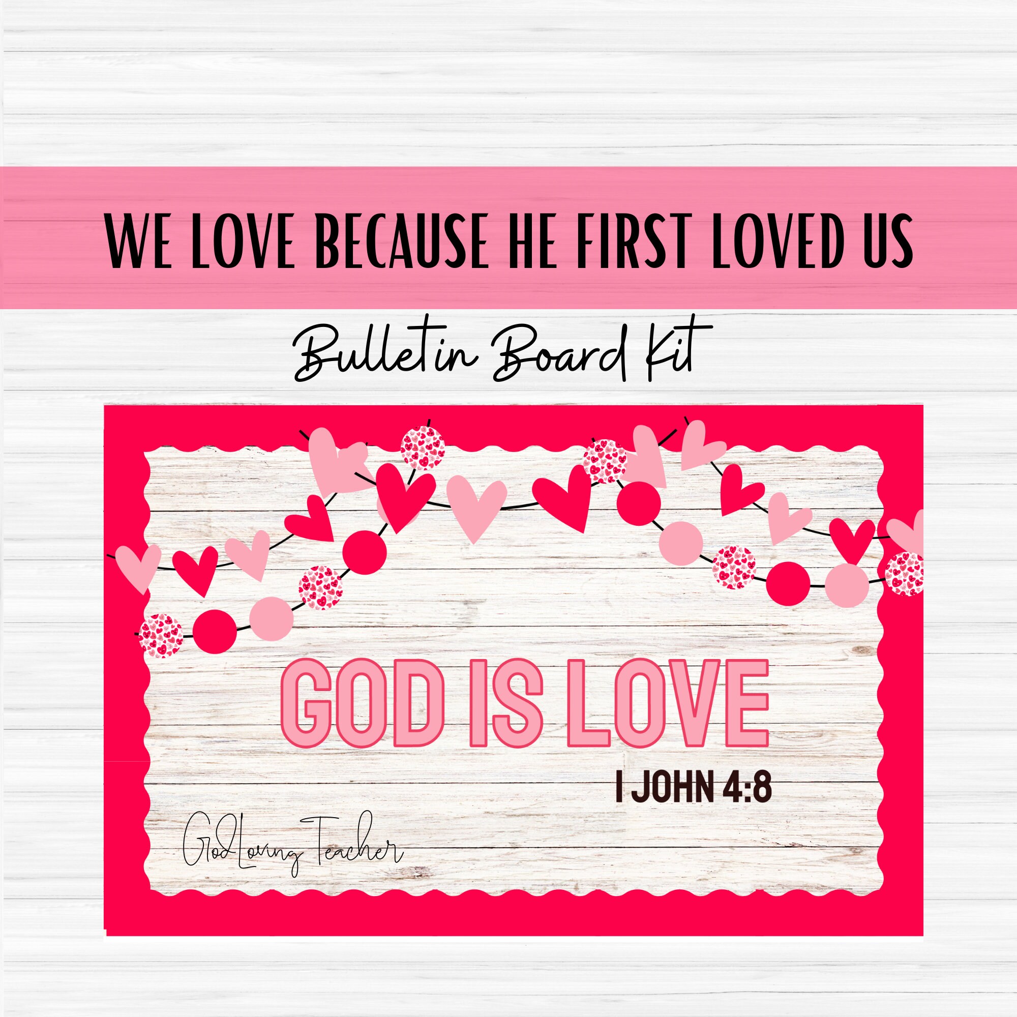 God is Love 1 John 4:8 Christian Bulletin Board Set - Etsy