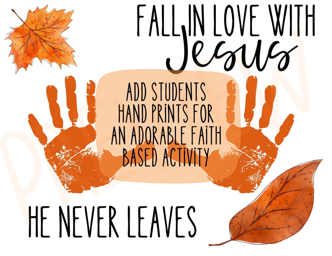 Fall Hand Print Activity - Christian Fall Activity - Printable ...