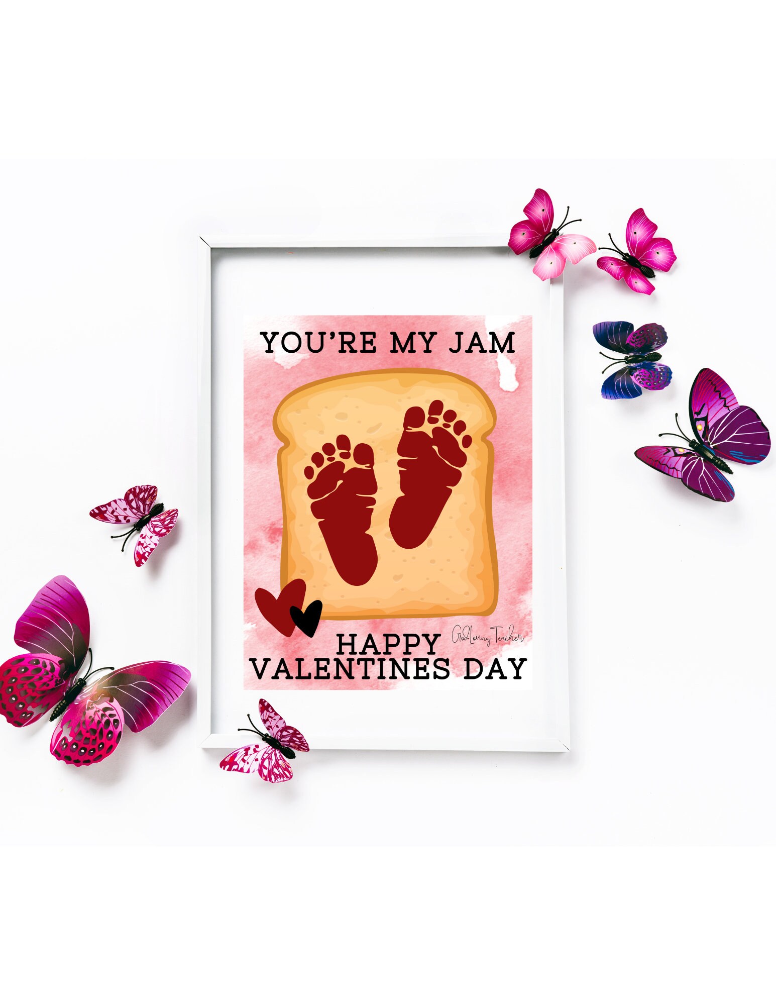 You're My Jam Happy Valentine's Day Footprint Handprint DIY Craft Art ...