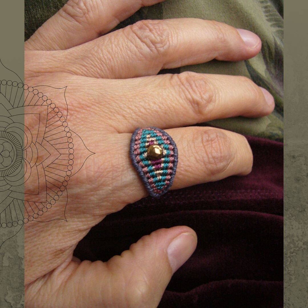 Micro Macrame Ring, Macrame Ring, Boho Ring, Boho Jewelry, Gift for Woman, Colorful - Etsy