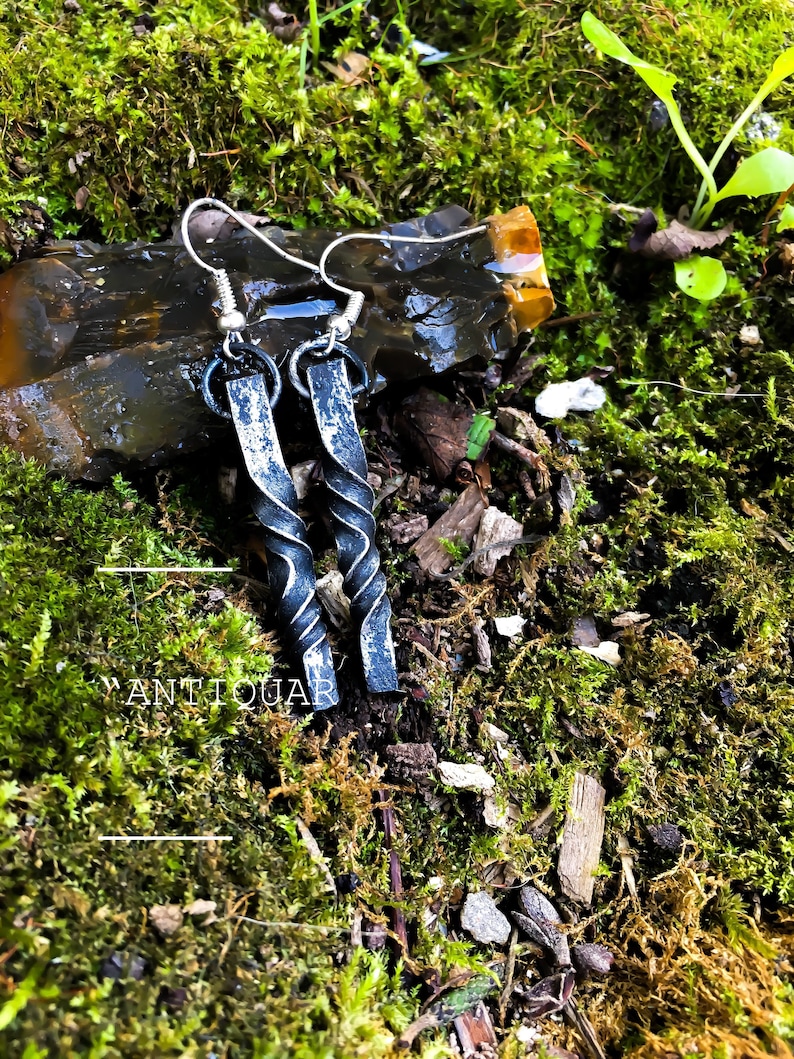 Iron Earrings, Steel Earrings, Earrings Minimalist, Earrings, Forged ...