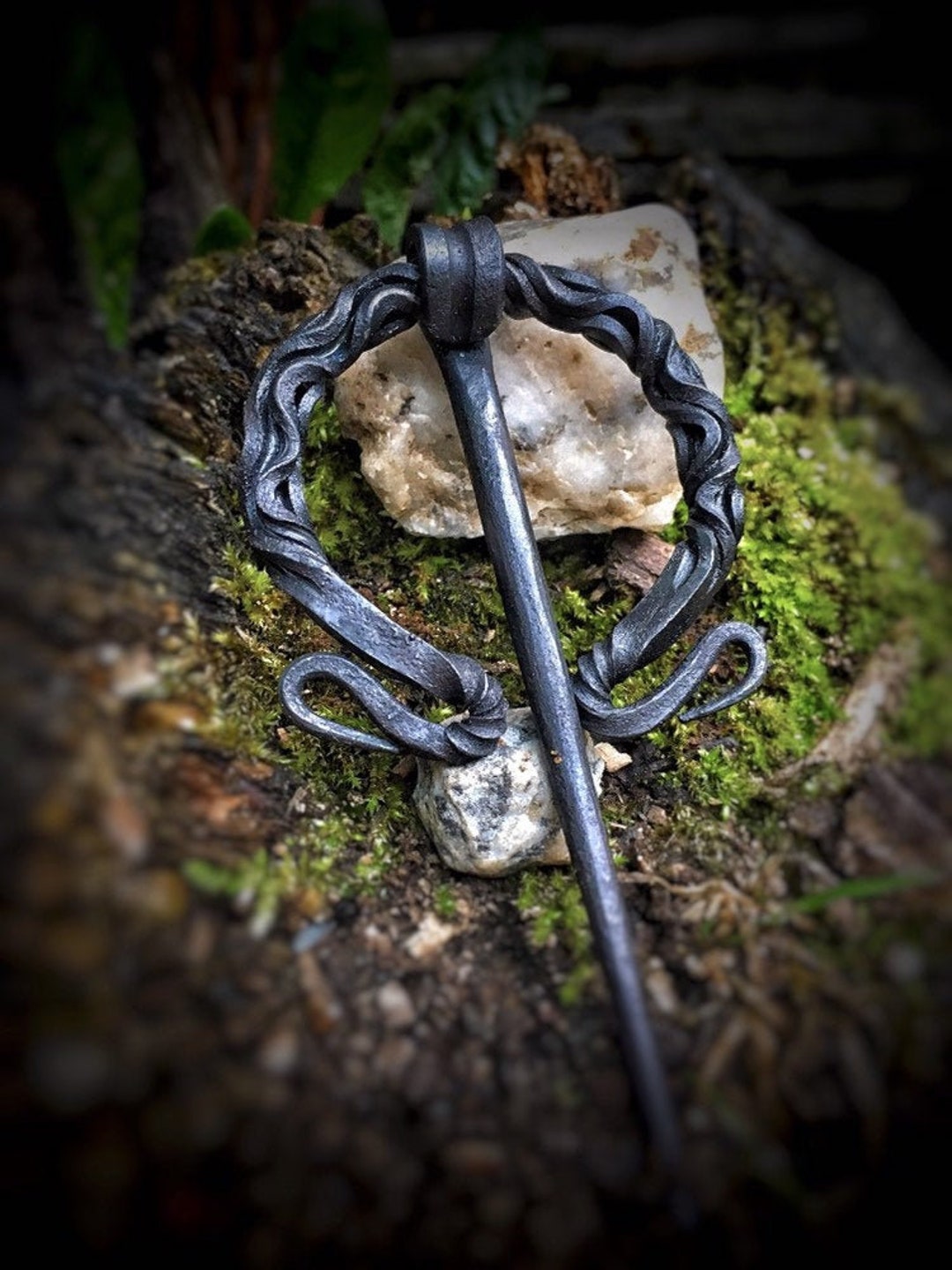 Hand Forged Twisted Brooch, Iron Brooch, Viking Accessories, Forged ...