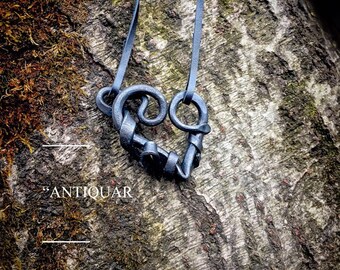 A Hand Forged Heart Pendant . Comes Supplied With a High Quality Elk ...