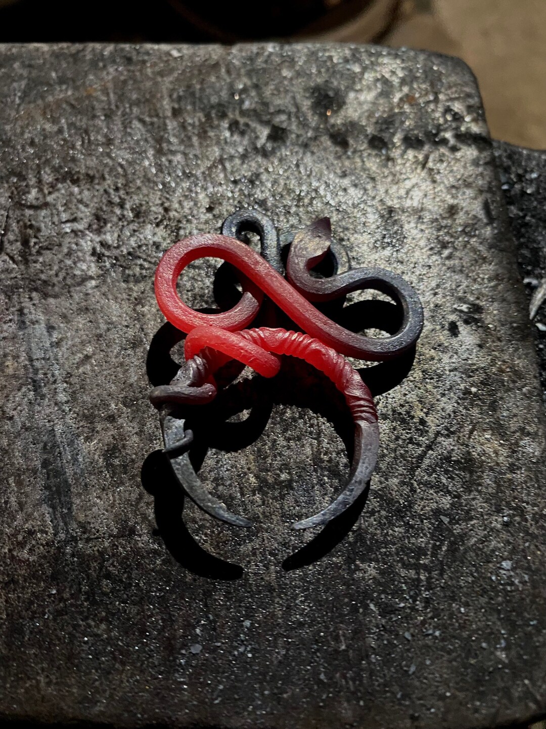 Forged Iron Snake, Moon Necklace, Viking Necklace, Viking Pendant ...