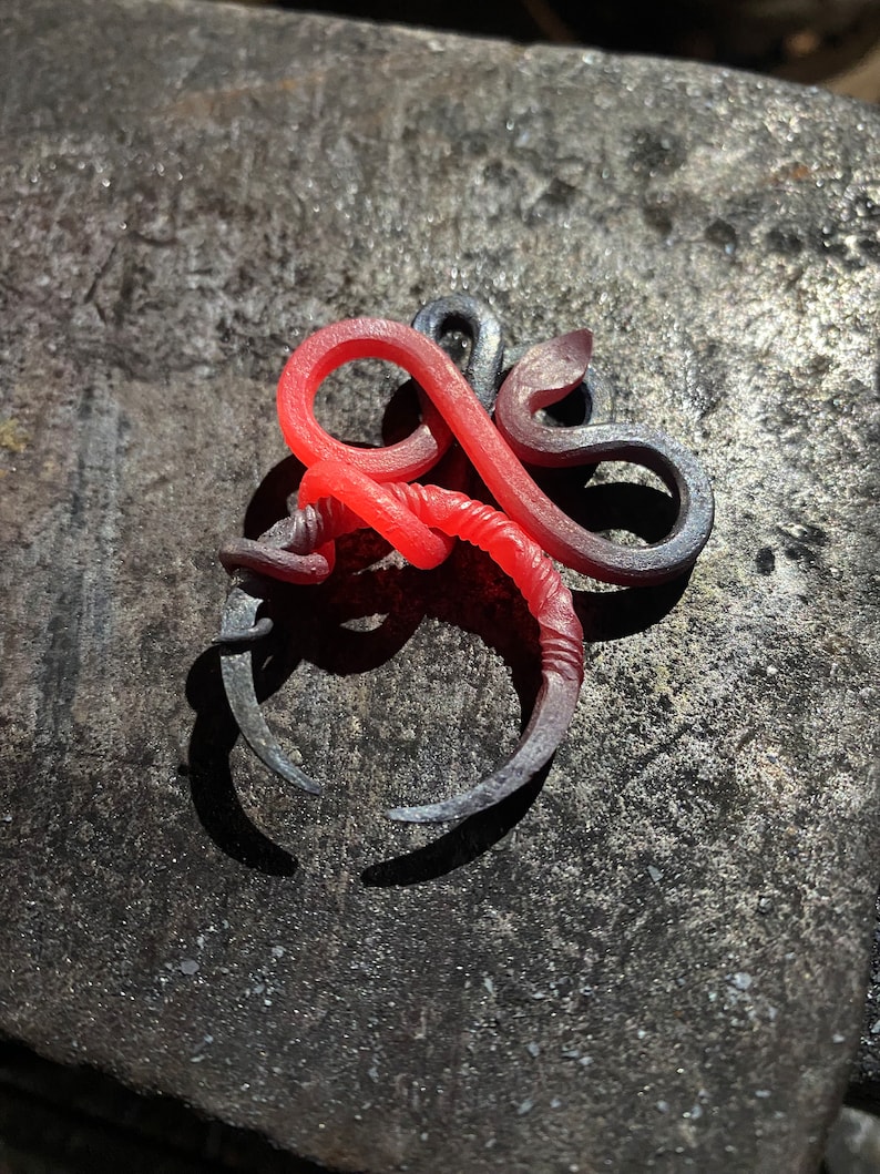 Forged Iron Snake, Moon Necklace, Viking Necklace, Viking Pendant ...