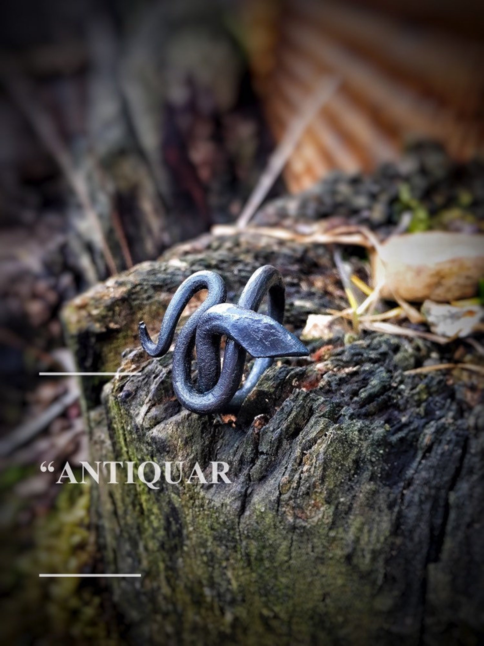 Iron Snake Ring/goth/serpent/jormungandr/pagan/viking/forged/blacksmith ...