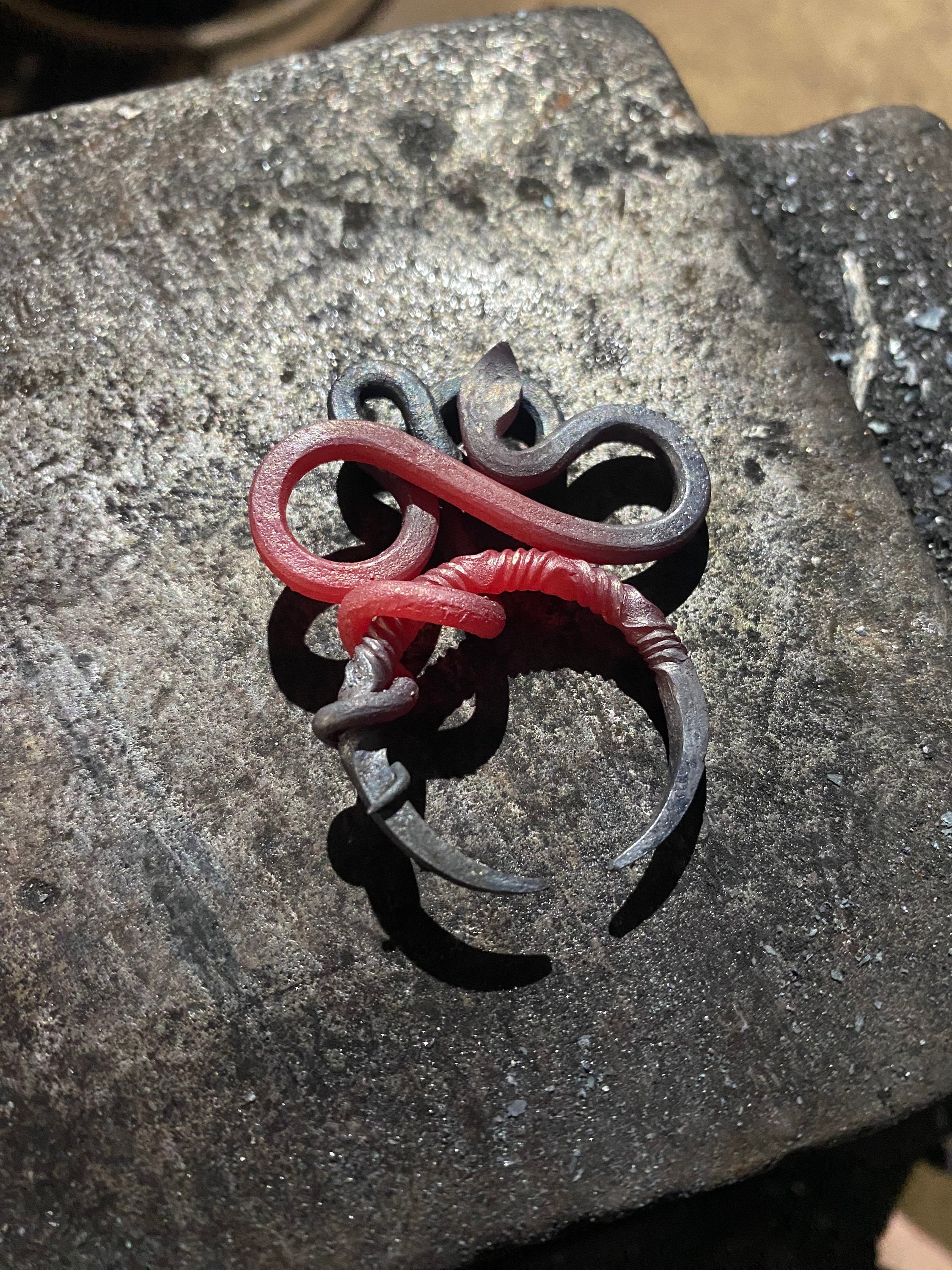 Forged Iron Snake, Moon Necklace, Viking Necklace, Viking Pendant ...