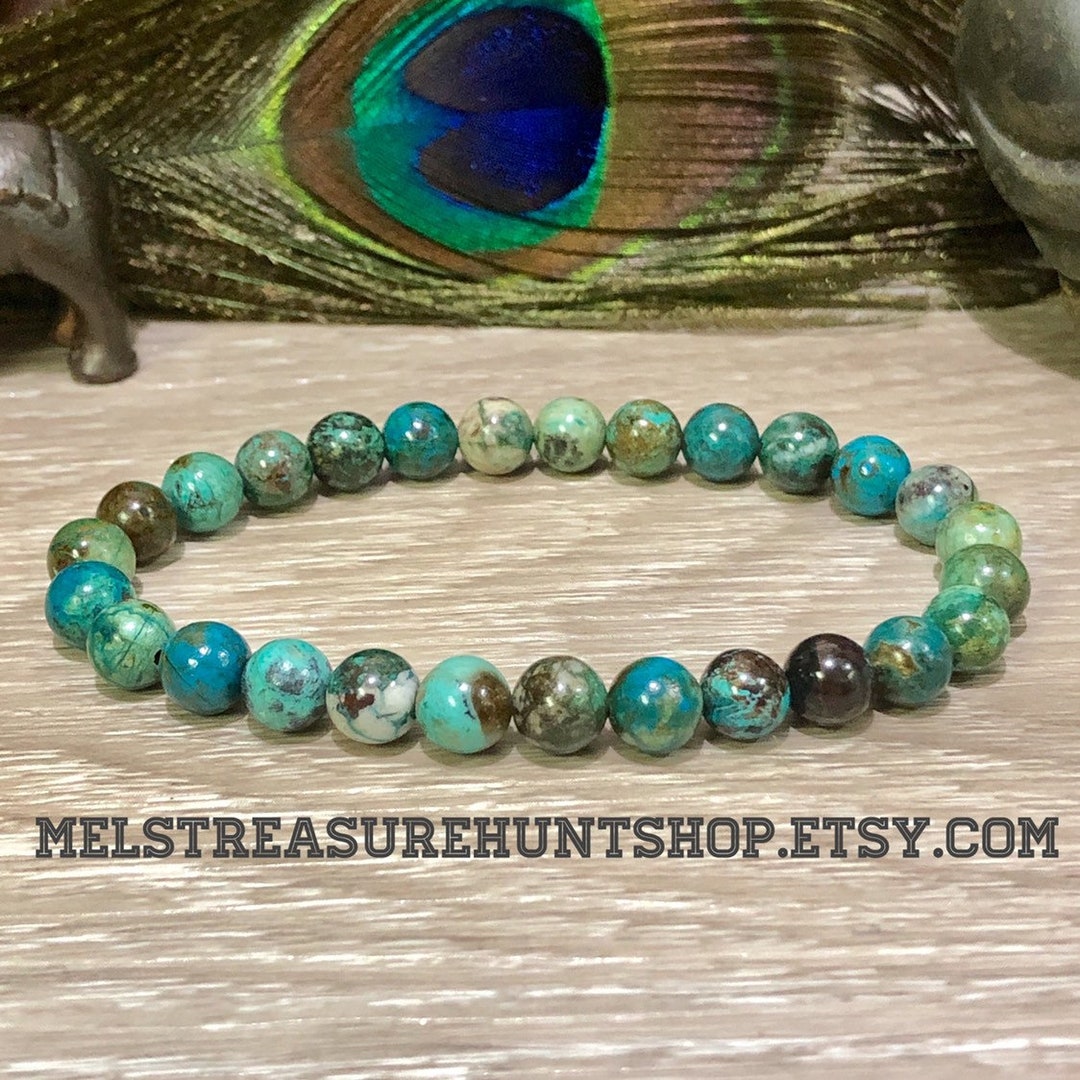 VRAI bracelet de perles de chrysocolle, chrysocolle, perles de ...